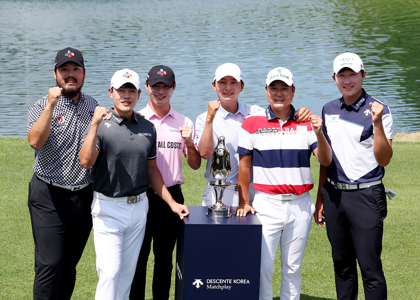 2024 KPGA 투어 : KPGA소식 : [제14회 데상트코리아 매치플레이] 포토콜 진행… 2024년 ‘매치킹’은 누구? [KPGA] : SBS Golf